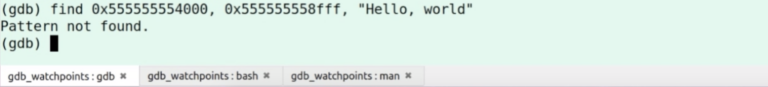 How To Search Memory Map For String With GDB Command Find